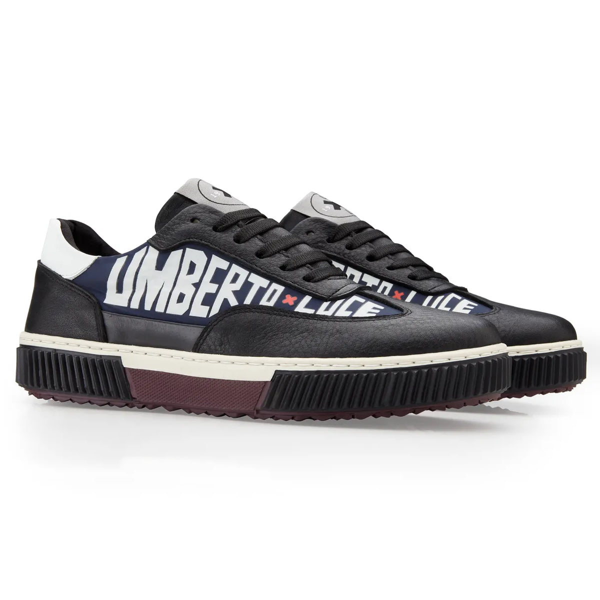 Tebron Navy Blue Leather Sneakers for Men - UMBERTO LUCE